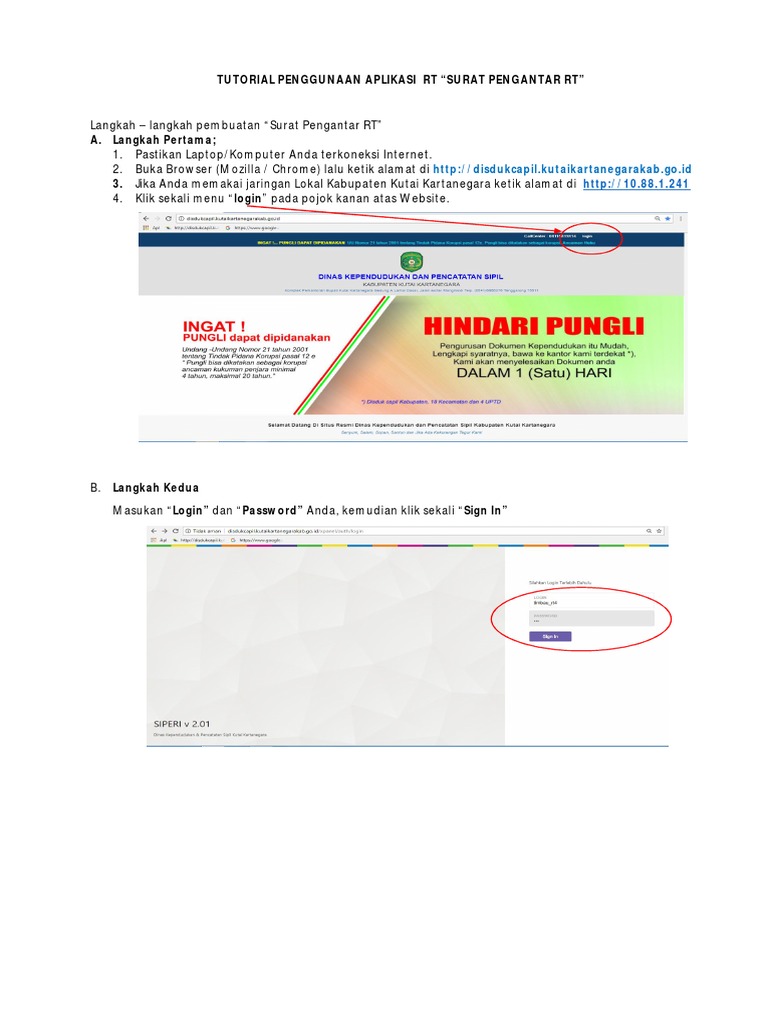Tutorial Penggunaan Aplikasi RT | PDF