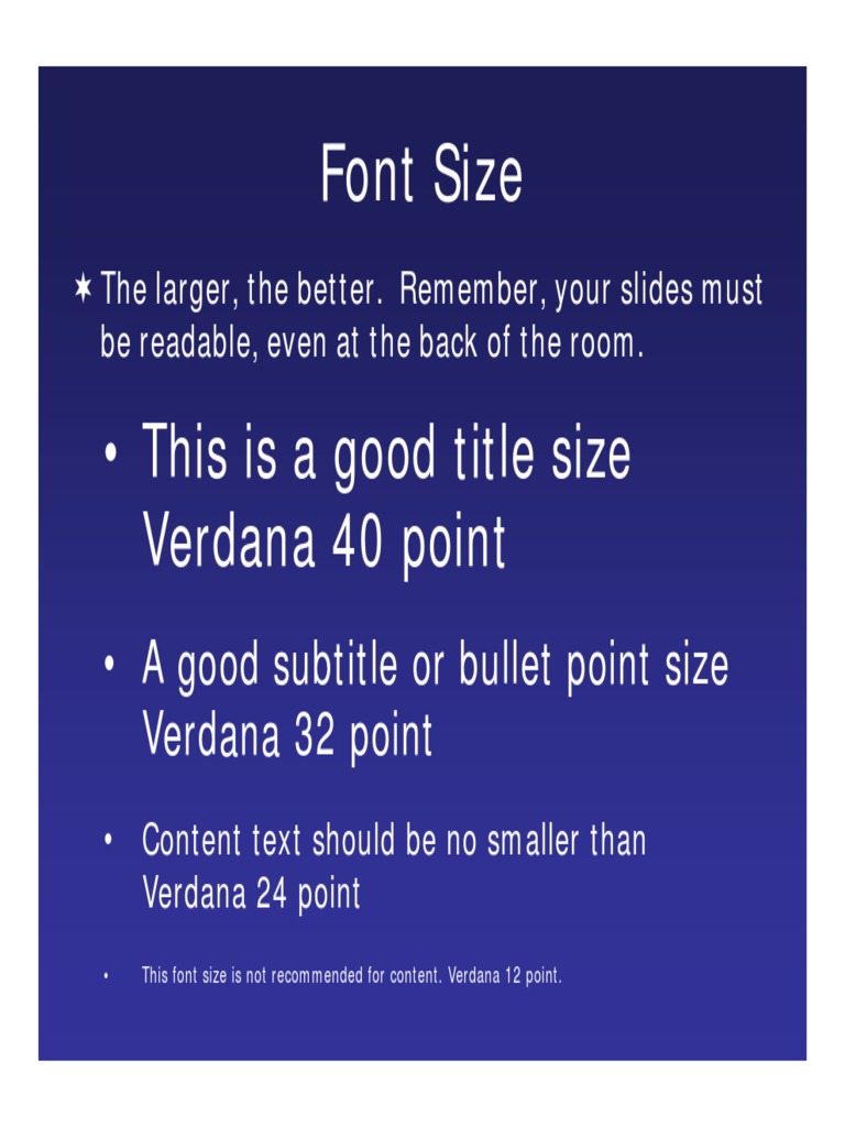 Powerpoint-Font Size-Guidelines | PDF