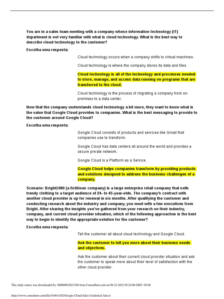 Google Cloud Sales Credential 1 | PDF | Cloud Computing | Computing