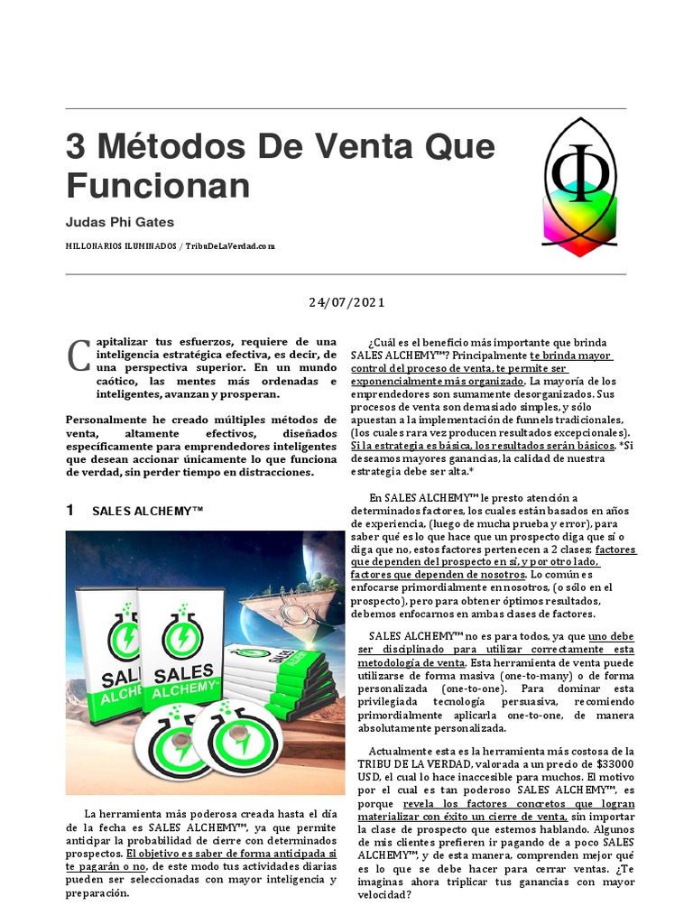 3 Métodos de Venta Que Funcionan (Judas Phi Gates) Millonarios ...