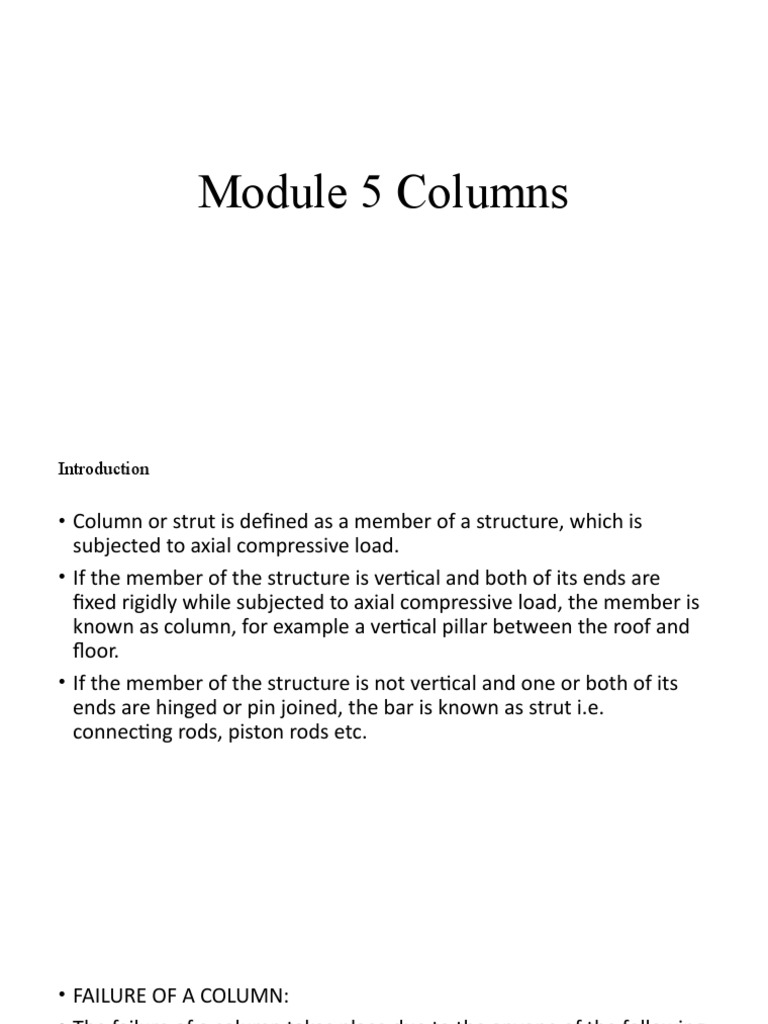 Columns | PDF | Buckling | Stress (Mechanics)