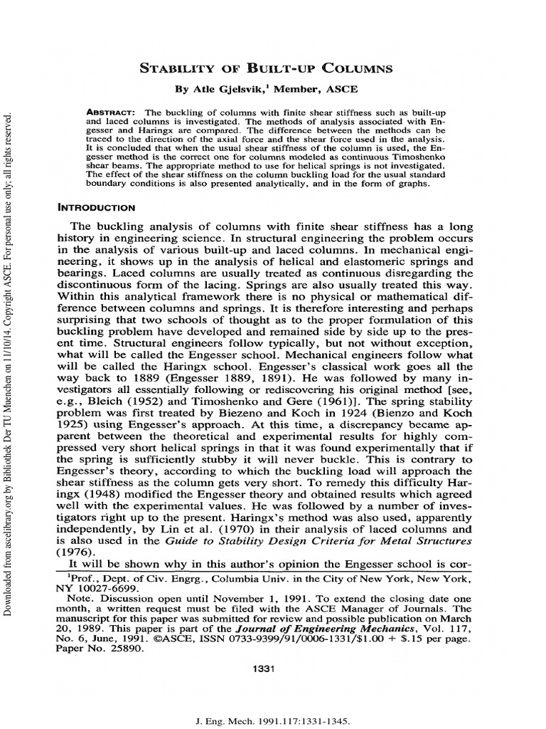 11 - Stability of Built-Up Columns | PDF | Buckling | Bending 11 - Stability of Built-Up Columns | PDF | Buckling | Bending