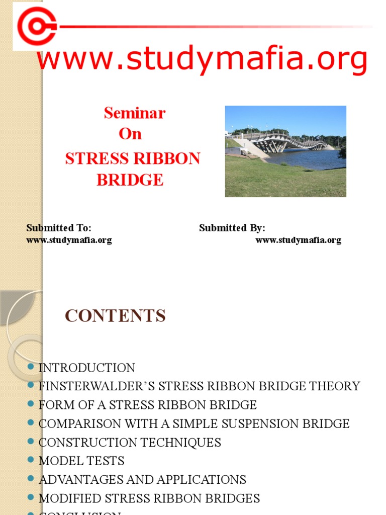 Stress Ribbon Bridge Seminar: Finsterwalder's Theory and Applications ...
