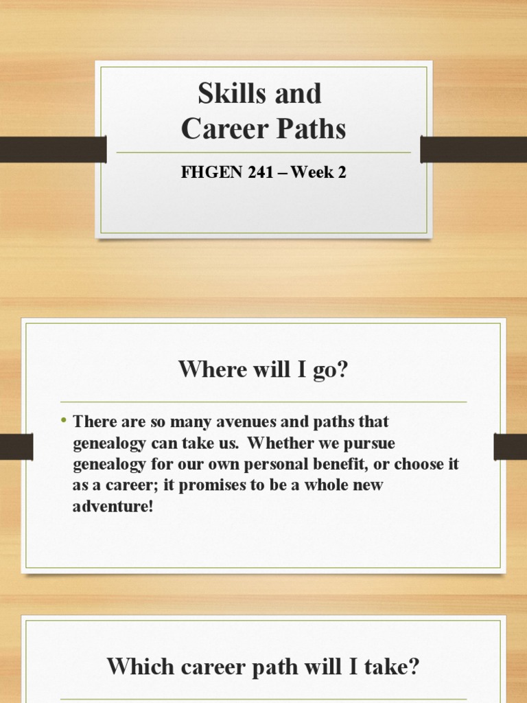 Lesson 2 - Skills and Career Paths | PDF | Genealogy