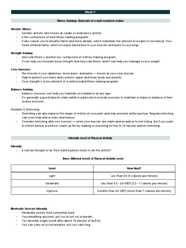 PE Notes | PDF | Physical Fitness | Aerobic Exercise