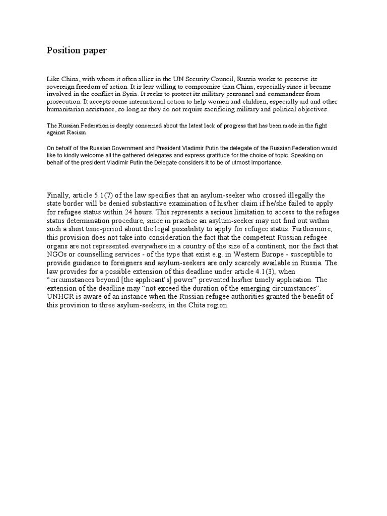 Position Paper Topic 1 | PDF