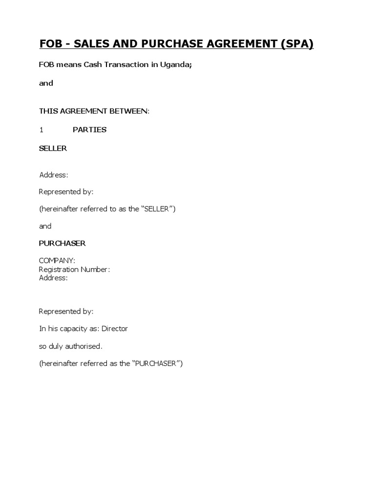 FOB Draft | PDF | Breach Of Contract | Sales