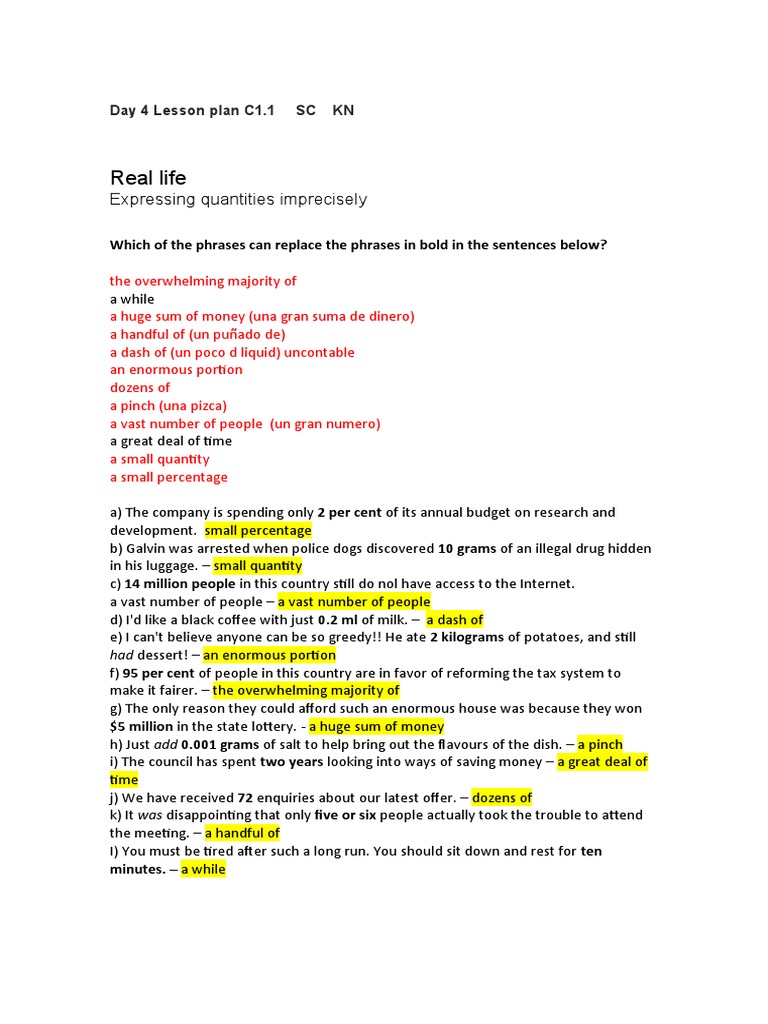 Day 4 Lesson Plan C1.1 KN SC | PDF