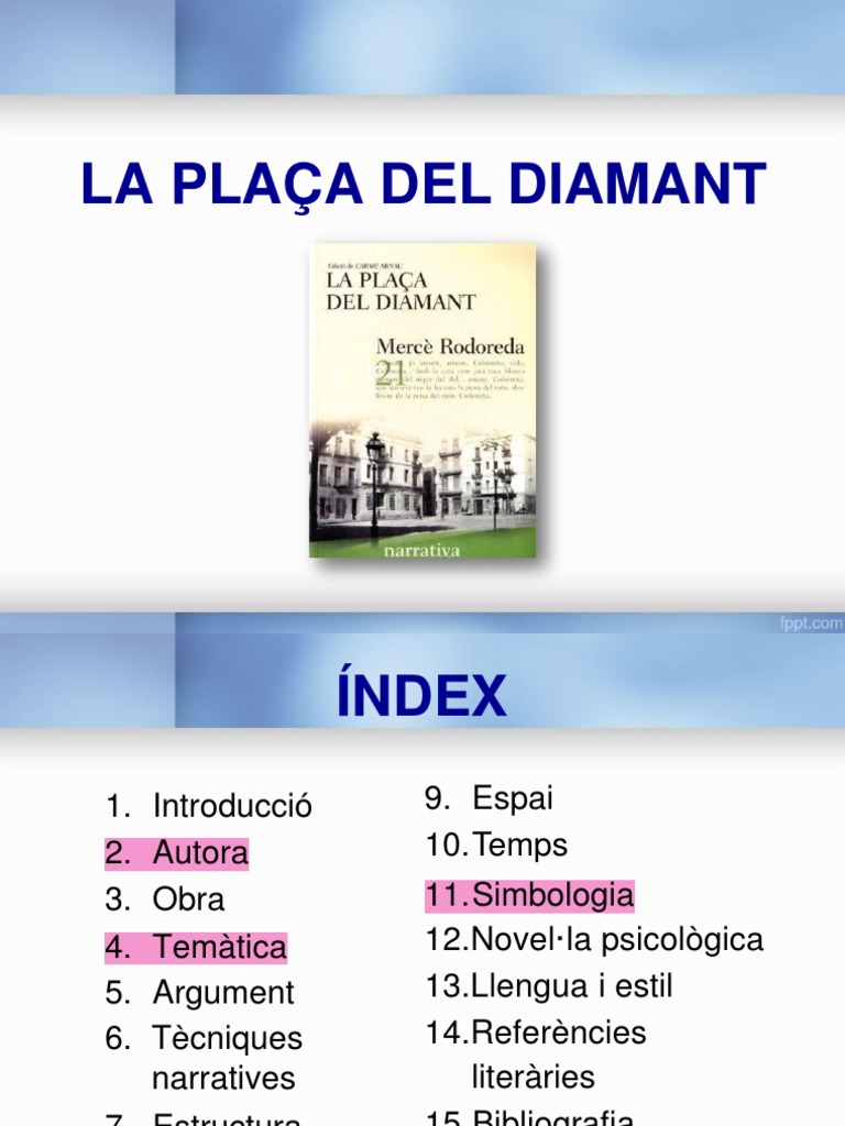 La Plaça Del Diamant - Esquema Final | PDF
