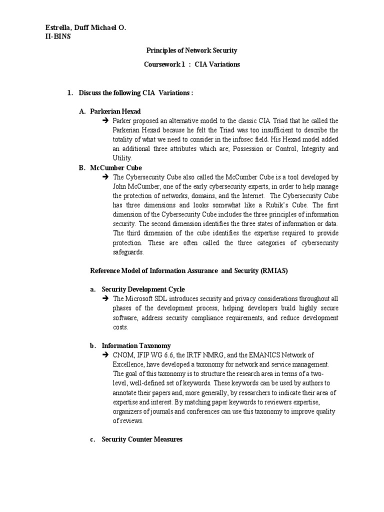 CIA Variations in Network Security | PDF | Information Security | Security