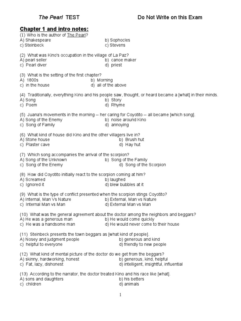 The Pearl Test | PDF