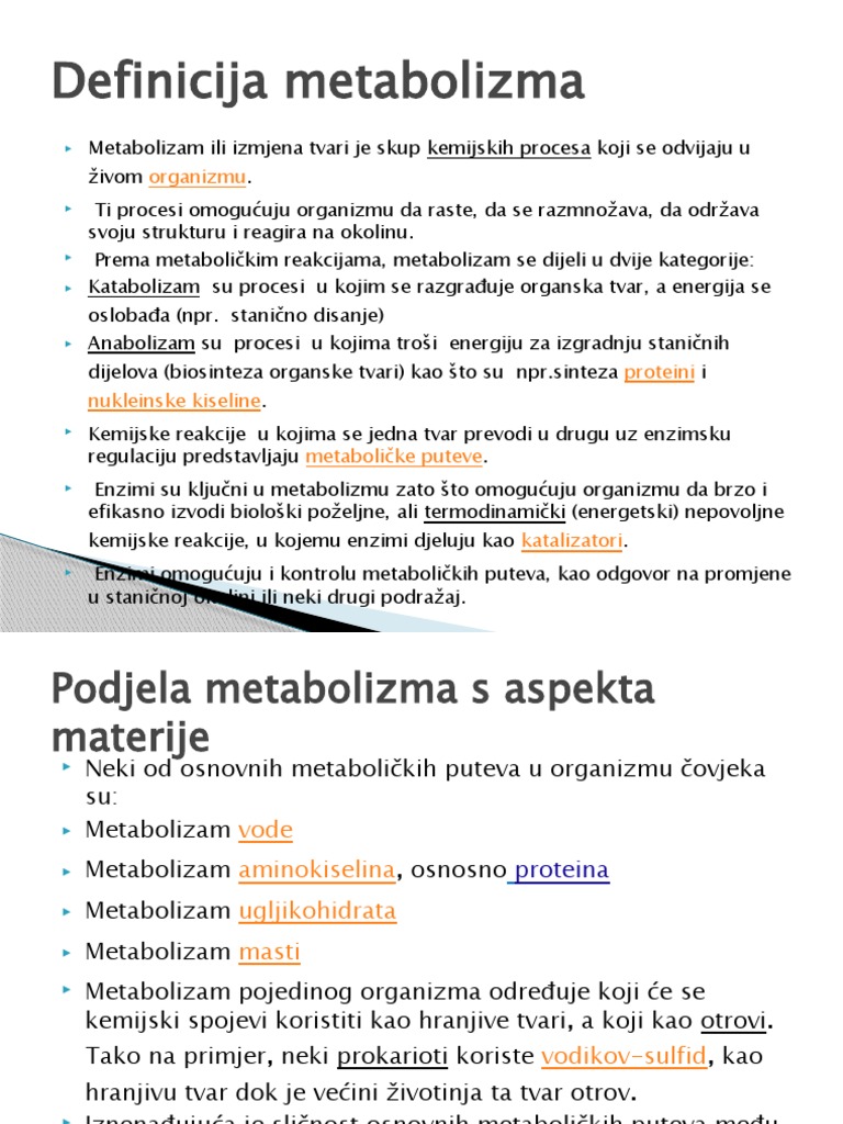 Metabolizam I | PDF