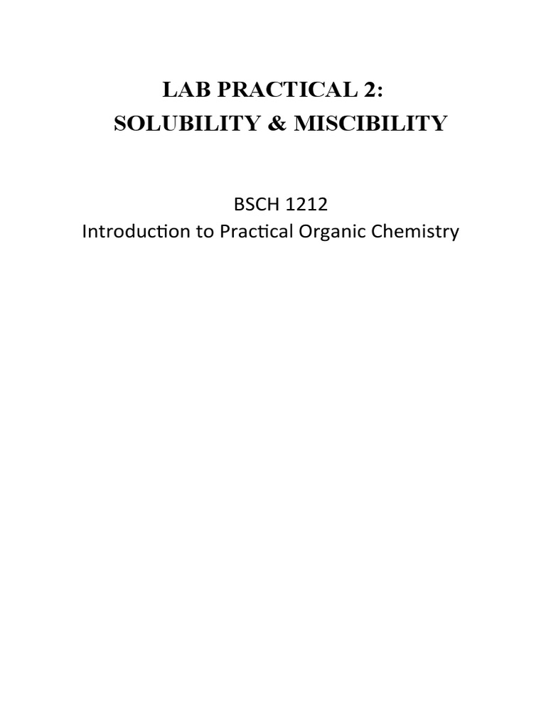 Solubility & Miscibility | PDF | Solubility | Solvent