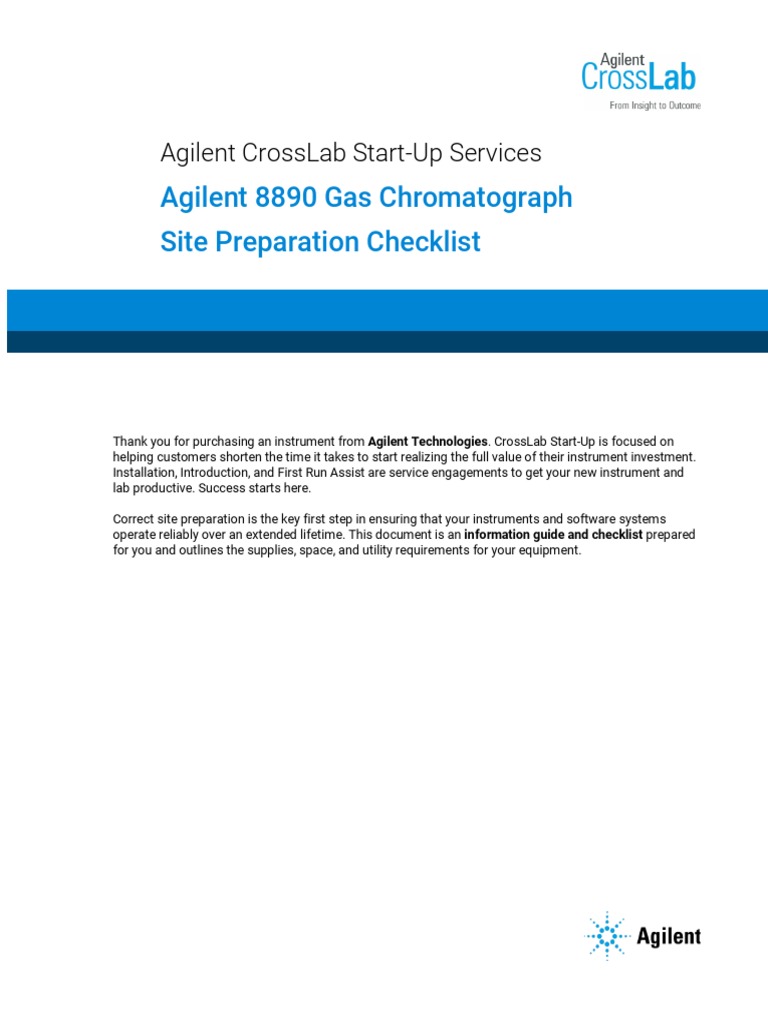 Agilent GC 8890 Site Preparation Checklist | PDF | Gas Chromatography ...