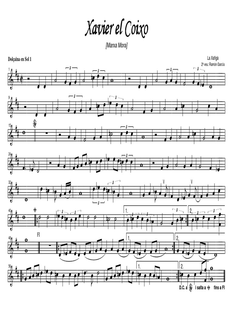 Xavier el Coixo - Dolçaina en Sol | PDF