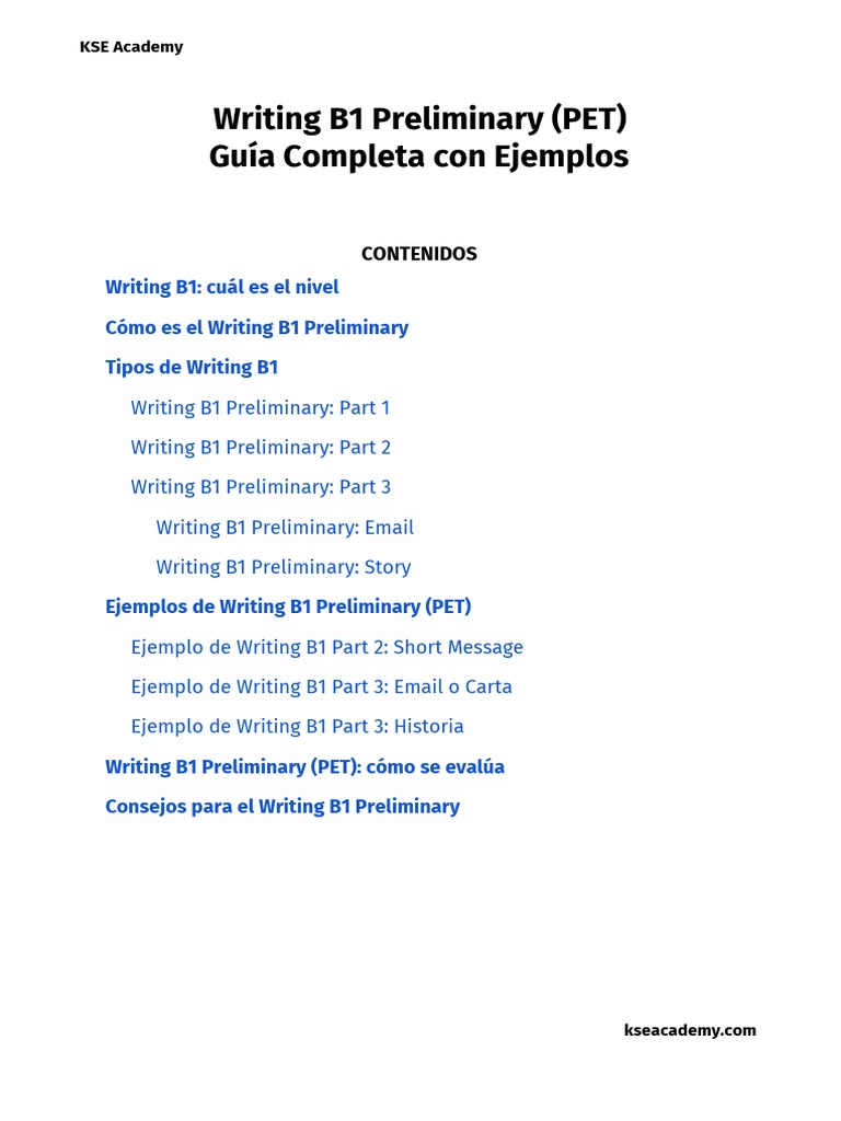 Writing B1 Preliminary (PET) - Guía Completa Con Ejemplos | PDF | Lingüística | Comunicación humana