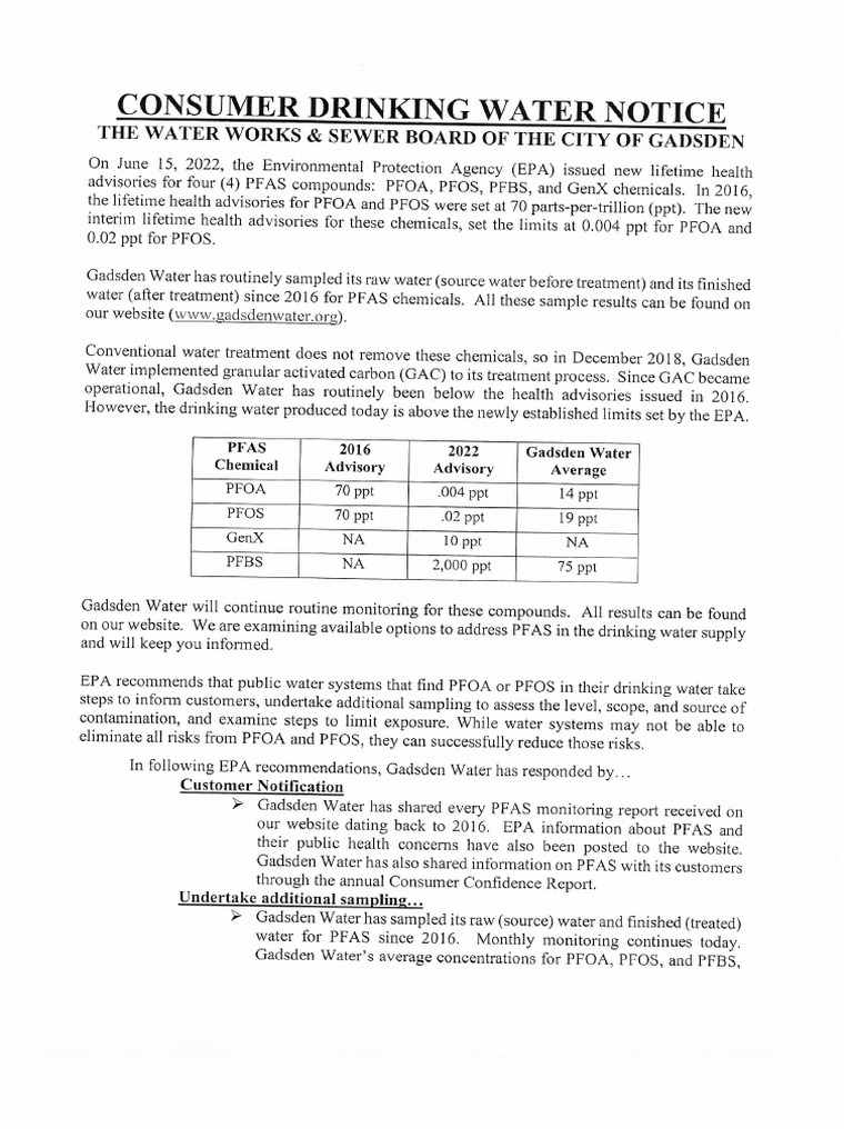 Drinking Water Notice | PDF