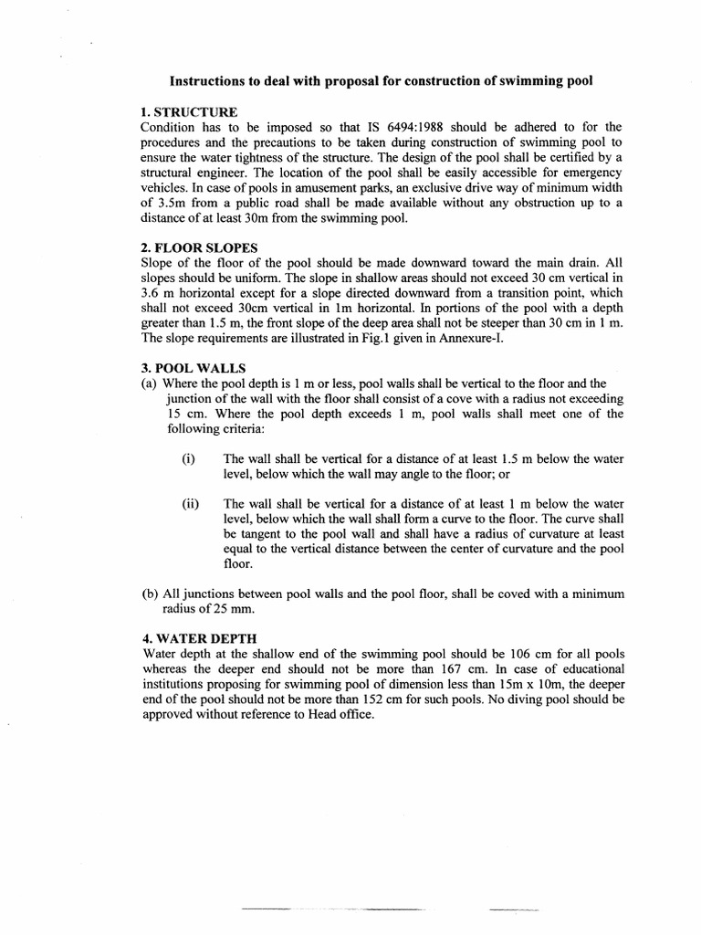 Proposal For Construction of Swimming Pool | PDF