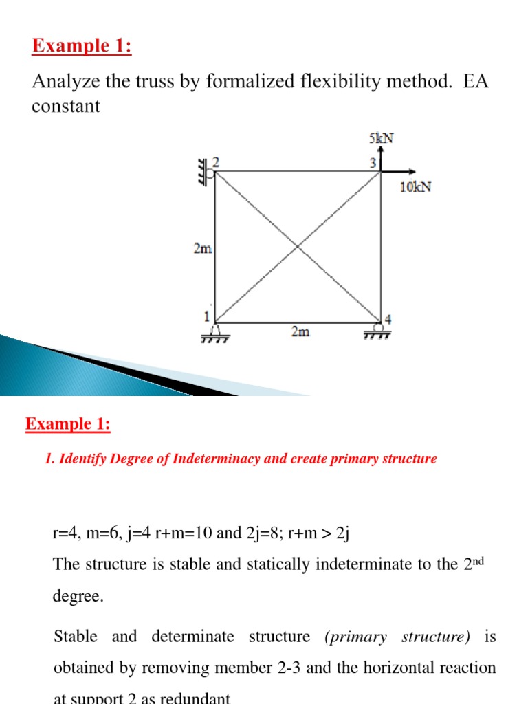 Flexibility Example 1 - Truss | PDF | Mathematical Analysis
