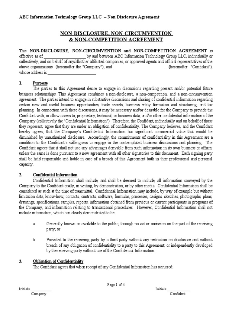 Extended Nda For Contractor Company | PDF | Non Disclosure Agreement ...