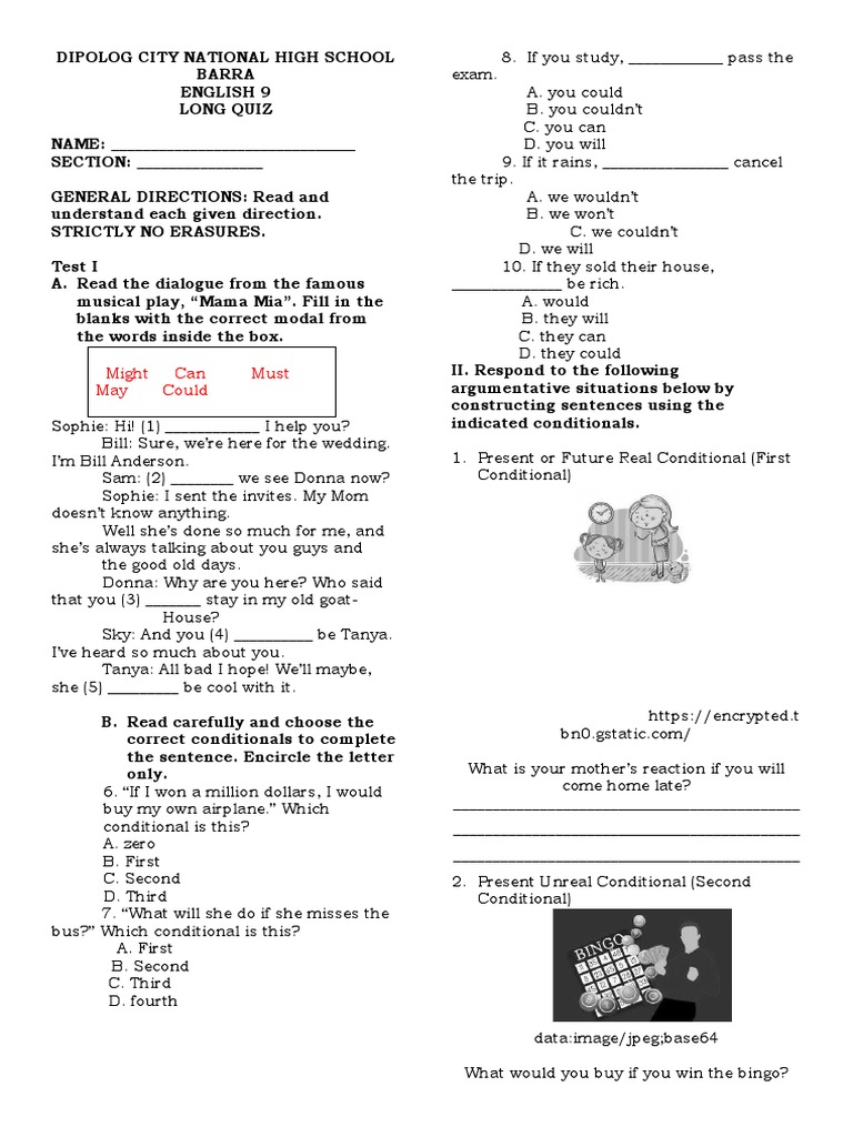 English 9 Long Quiz on Conditionals | PDF | Operating System | Computer Network