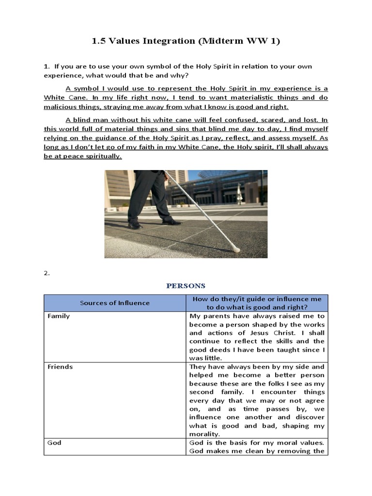 (Corrected) 1.5 Values Integration (Midterm WW 1) | PDF | Mass Media ...