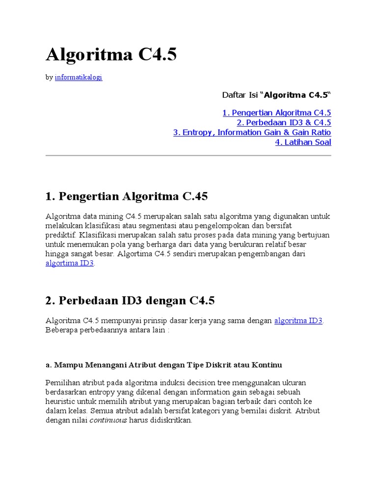 Algoritma C4 | PDF