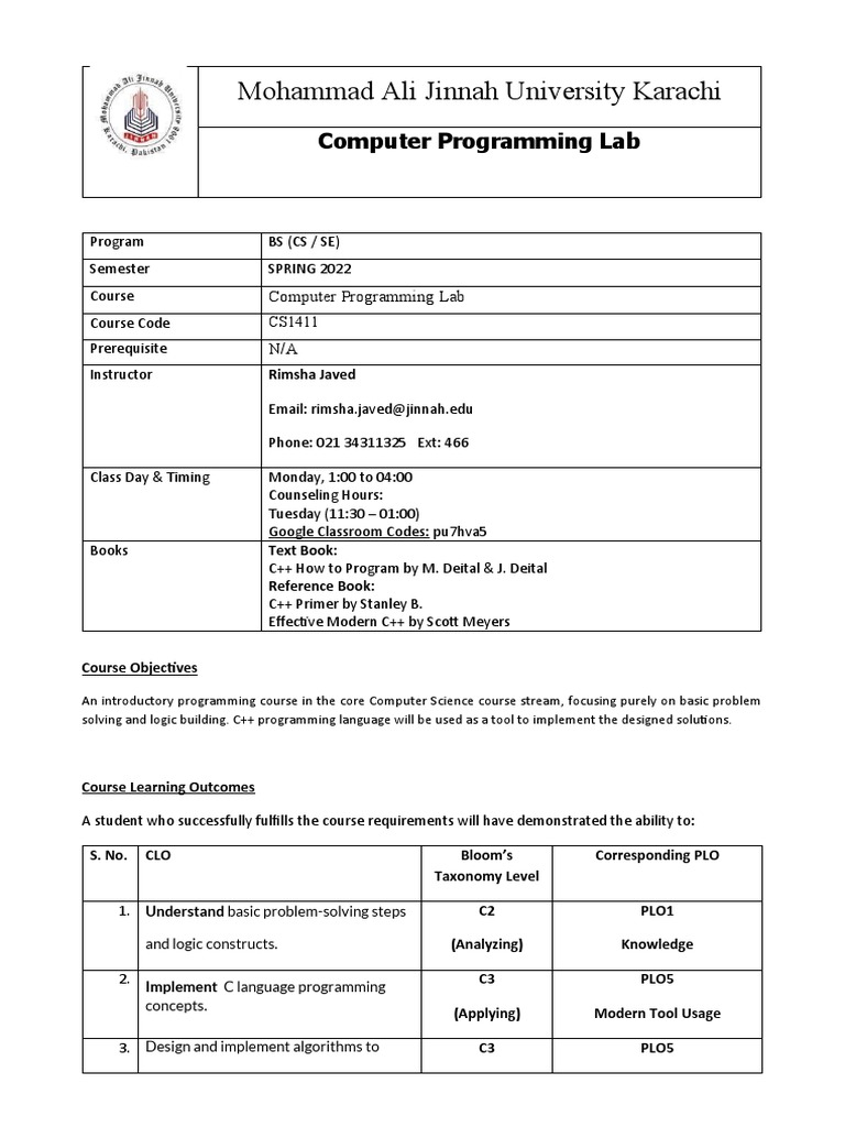 Computer Programming Lab Bm Pdf C Computer Programming 1690