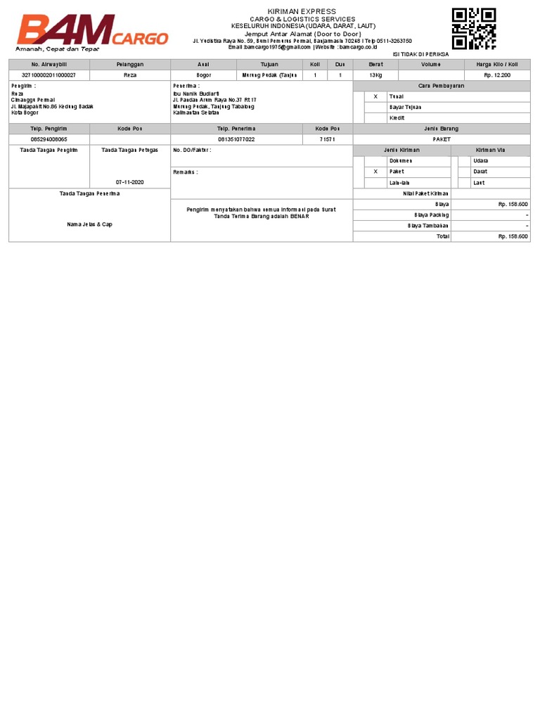 Cetak Resi - 327100002011000027 - PDF - v2 | PDF