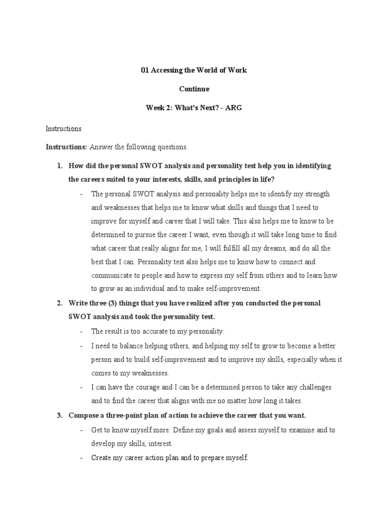 01 Accessing The World of Work | PDF