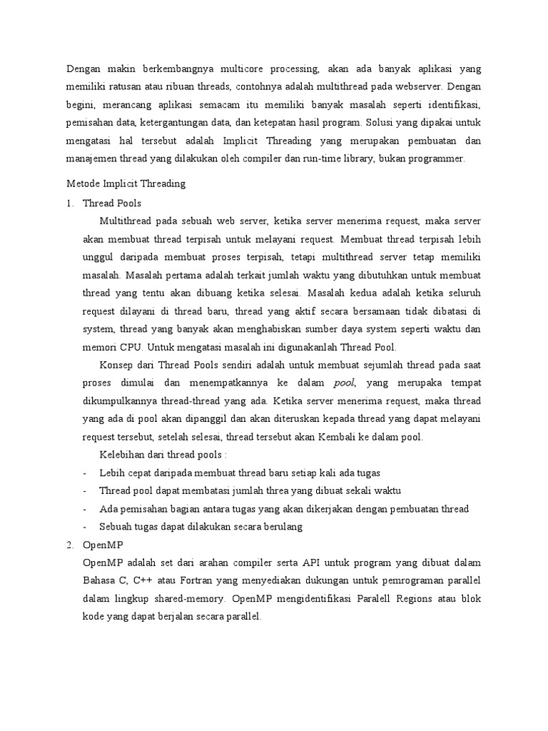 Dengan Makin Berkembangnya Multicore Processing | PDF