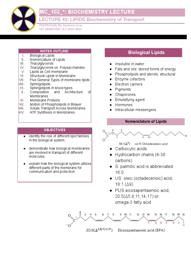 Lipids Biochem | PDF | Cell Membrane | Lipid