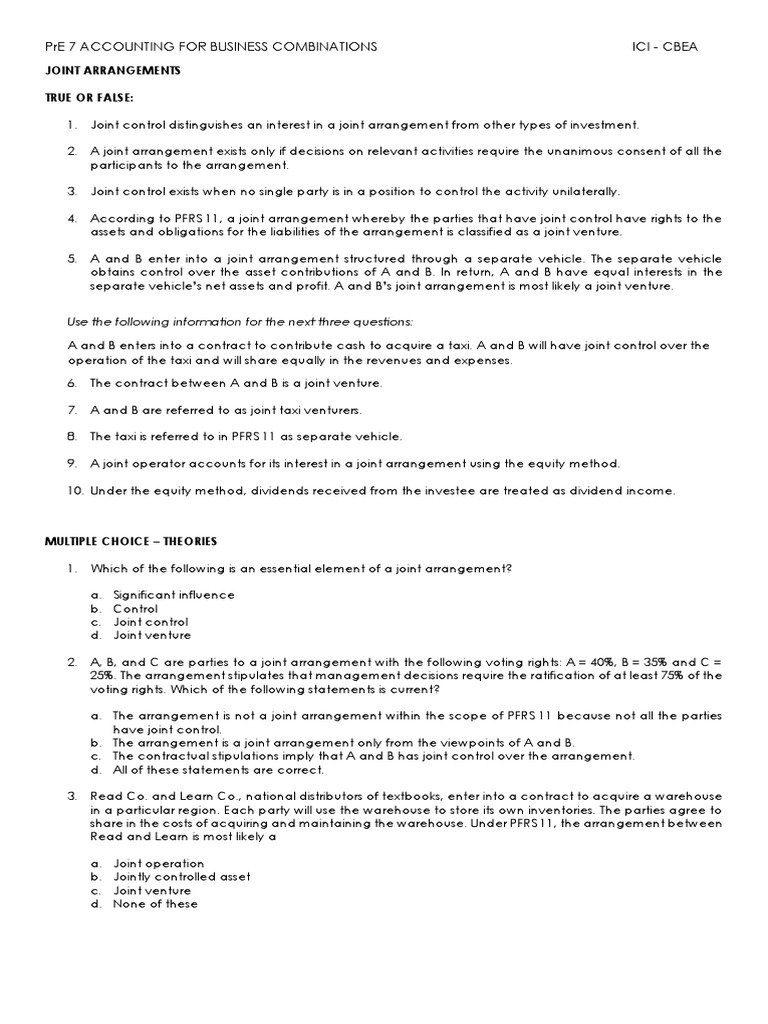 Accounting For Joint Arrangements Material 1 | PDF | Debits And Credits ...