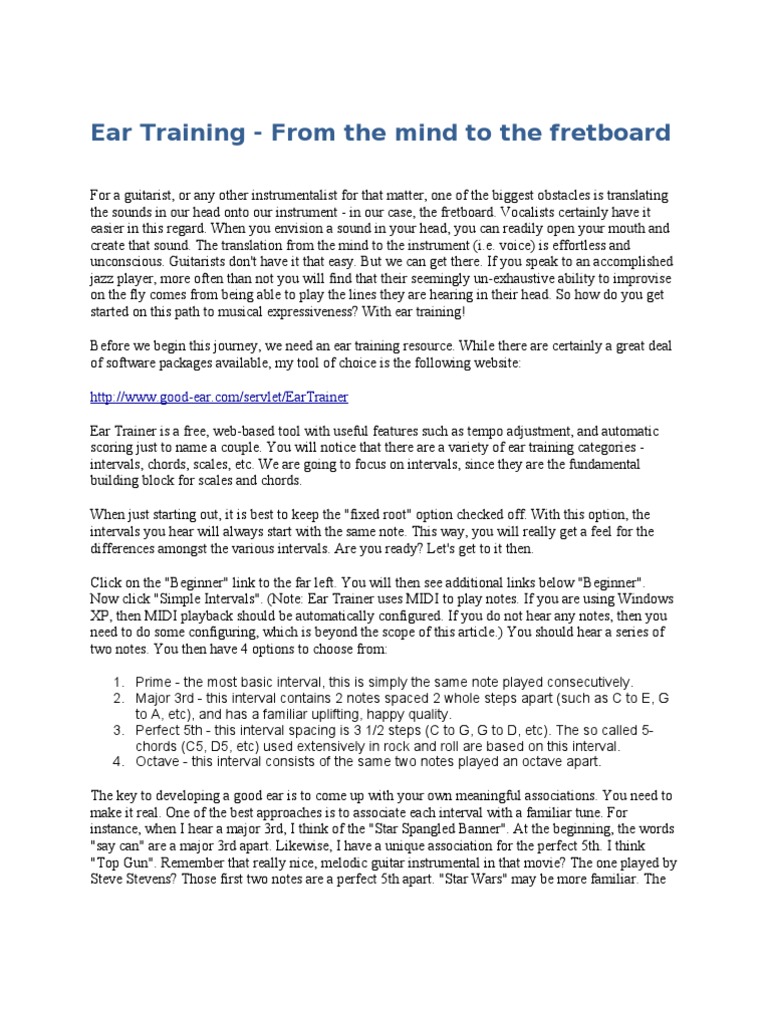 Ear Training | PDF | Interval (Music) | Chord (Music)