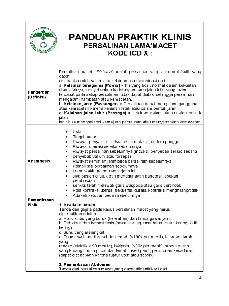 PPK Persalinan Macet | PDF