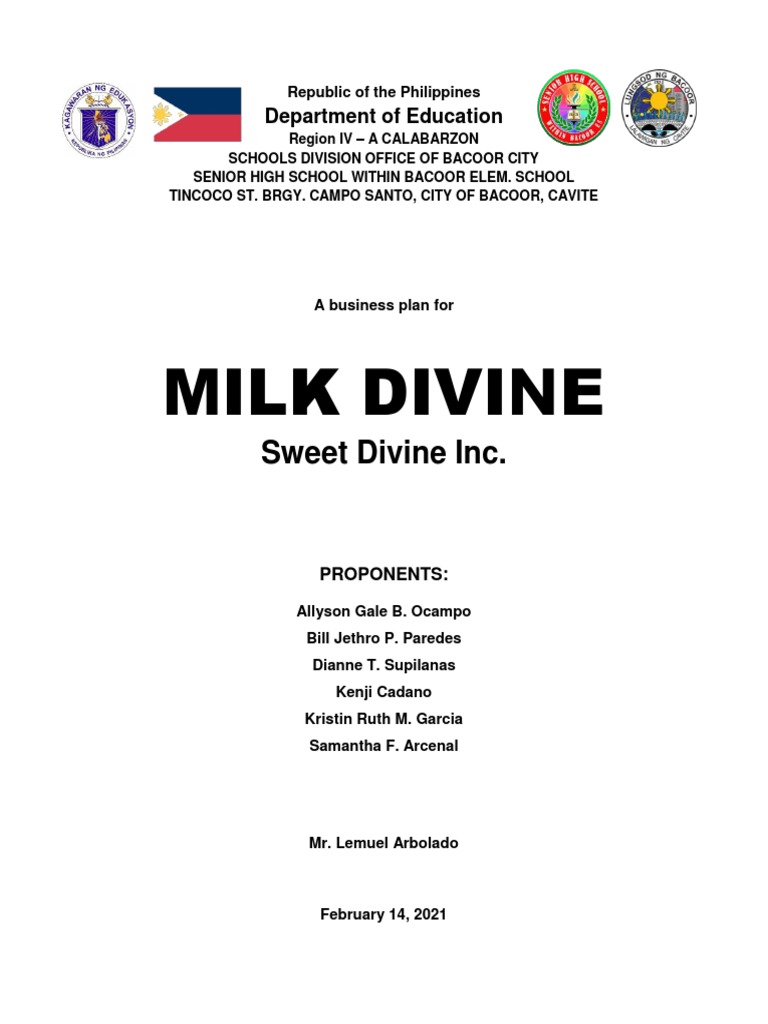 GROUP7 - Milk Divine Business Plan | PDF | Business | Business Economics