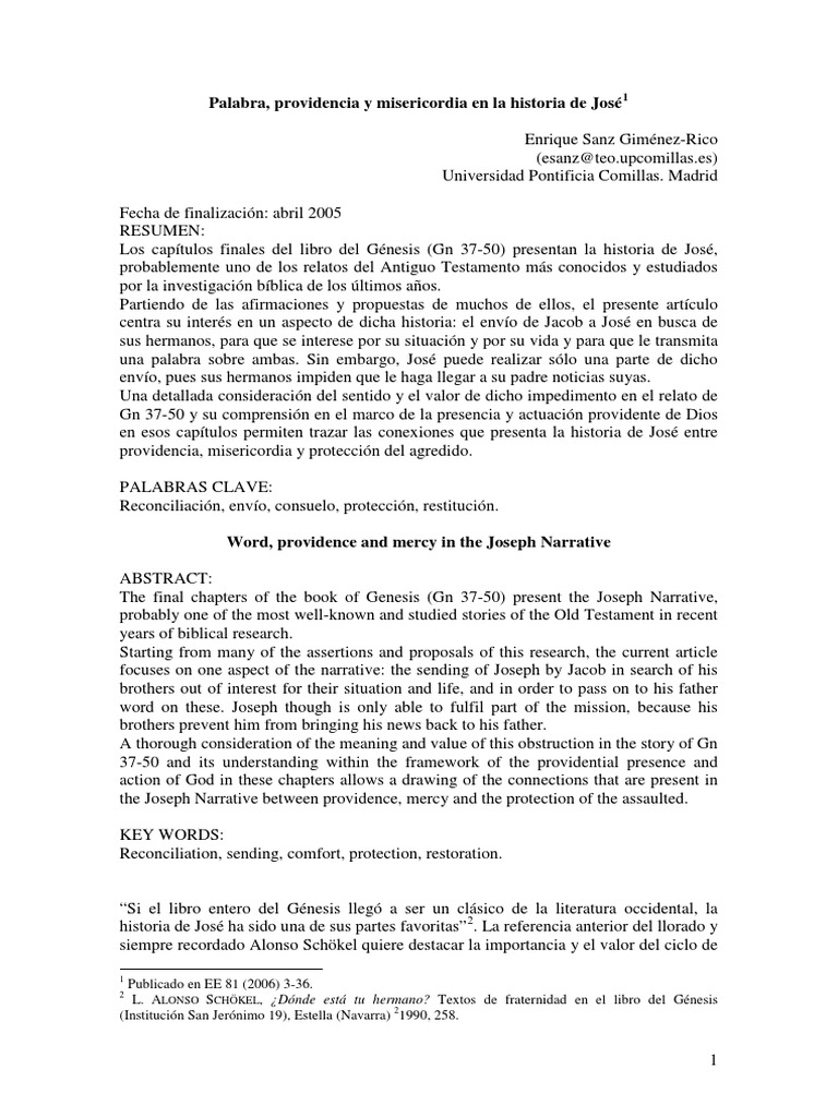 HISTORIA DE jOSE | PDF | Jacob | Amor