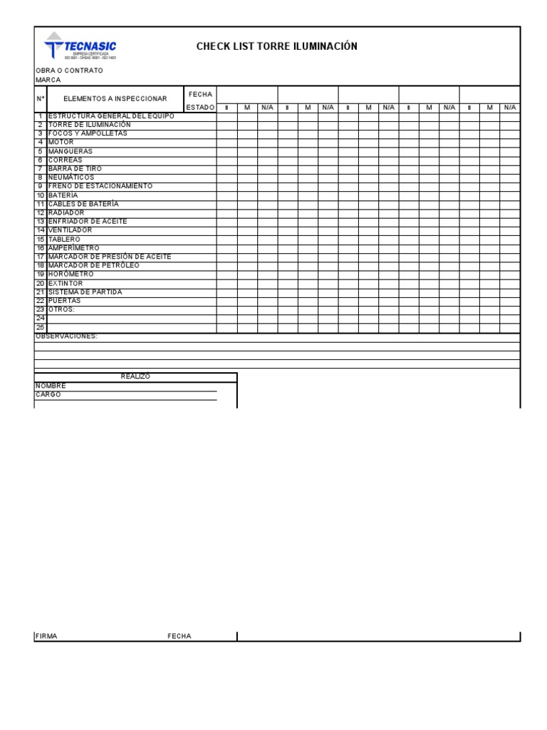 RPPR CheckList Termofusionadora | PDF