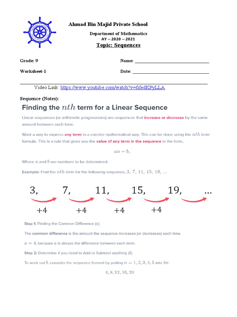 Sequence | PDF | Mathematics | Mathematical Concepts