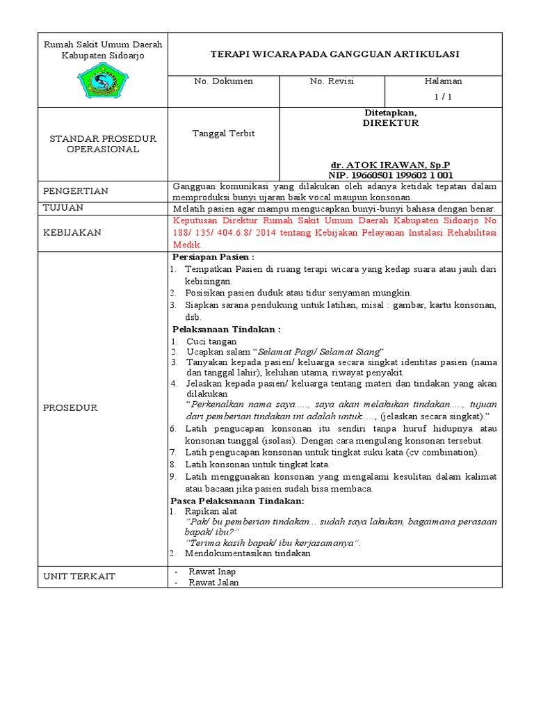 SPO TW Gangguan Artikulasi | PDF