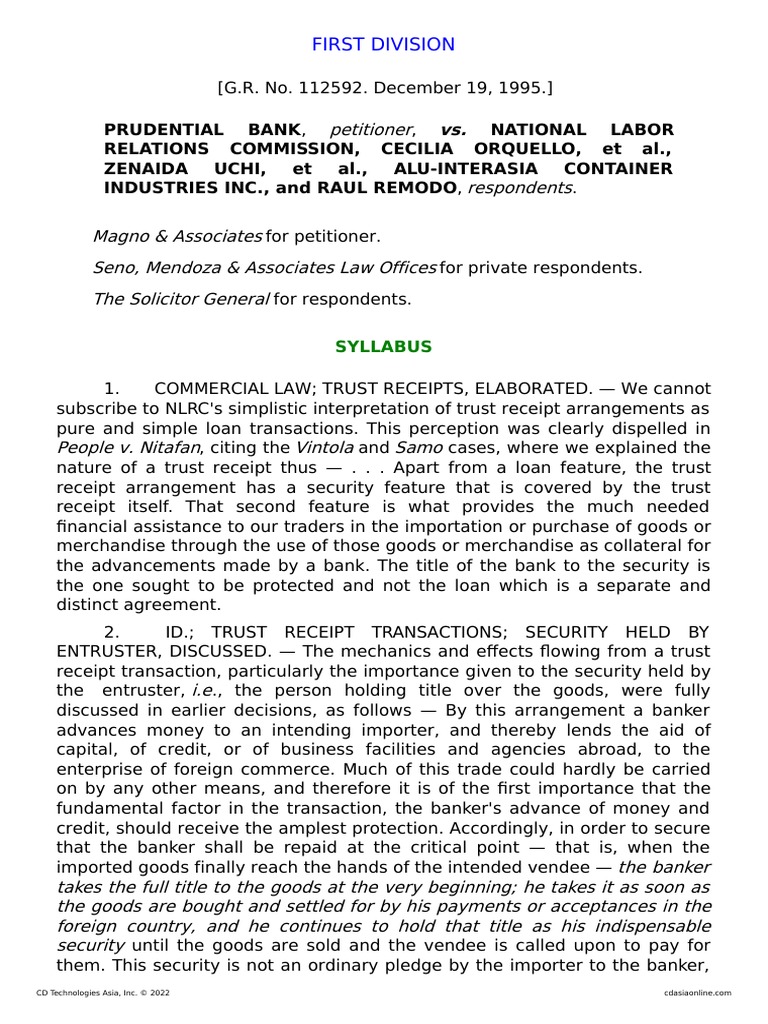 Prudential Bank vs. NLRC | PDF | Security Interest | Banks