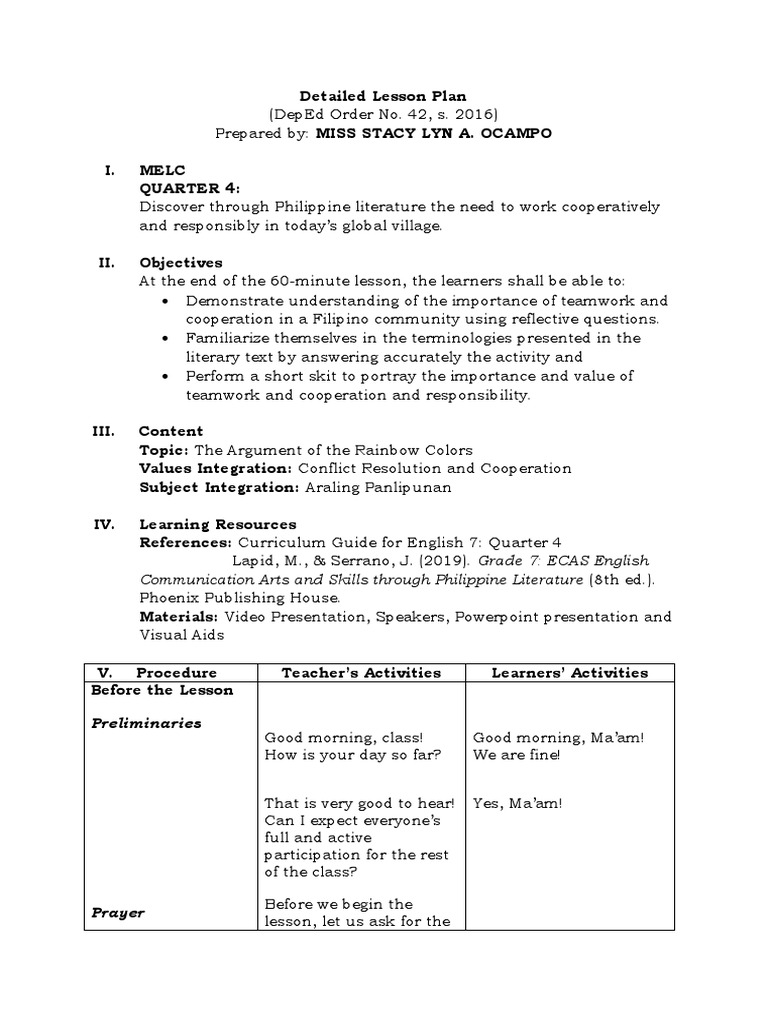 Lesson Plan-Practical Research 1 | PDF | Red | Color