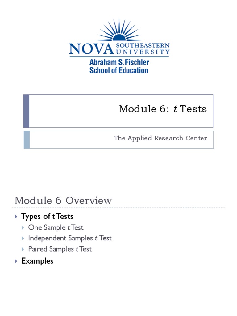 Module 6 t tests | PDF | Student's T Test | Null Hypothesis