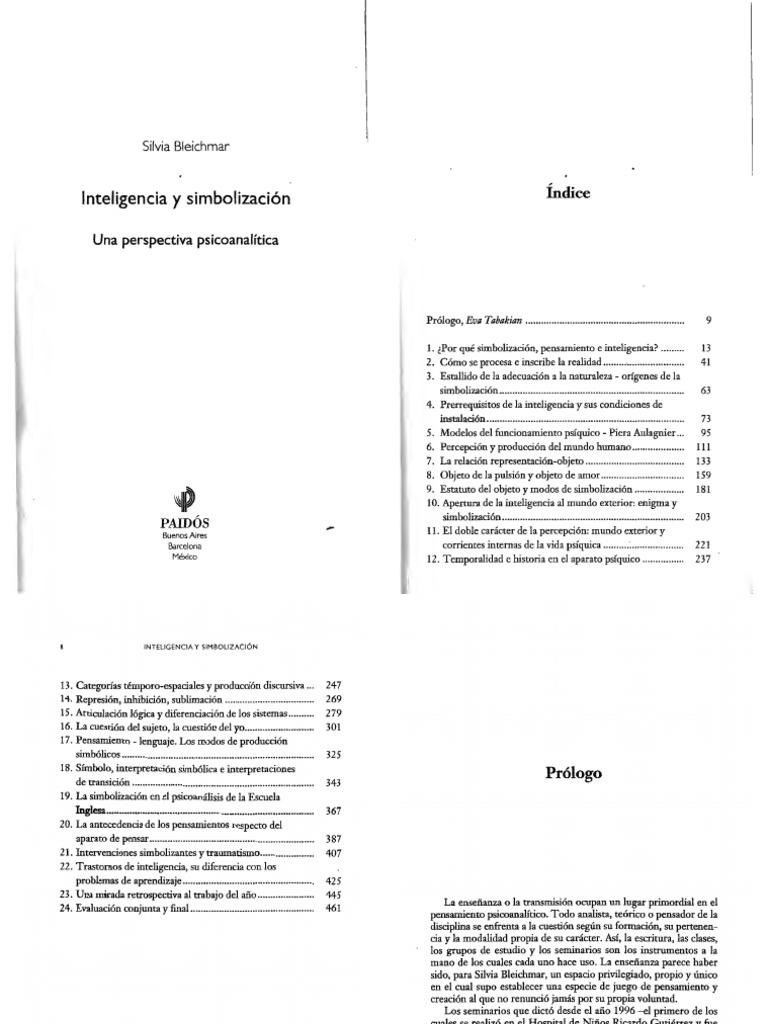 Psicoanálisis: Inteligencia y Simbolización | PDF | Mente inconsciente ...