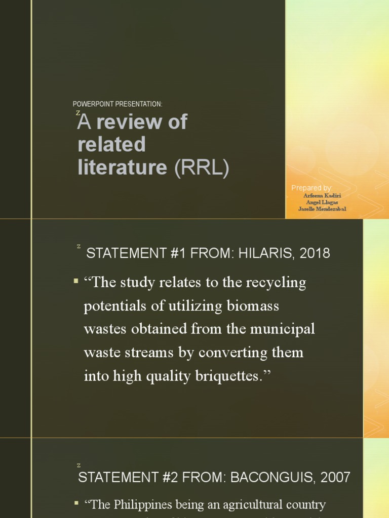 A Review of Related Literature RRL | PDF | Biomass | Fuels