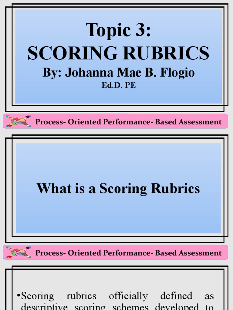 Scoring Rubrics for Performance Tasks | PDF | Rubric (Academic ...