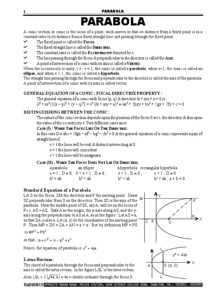 7 Parabola | Download Free PDF | Perpendicular | Ellipse