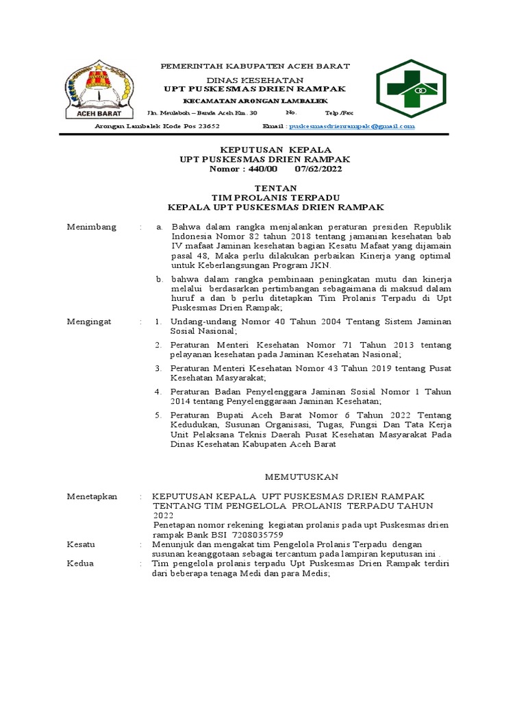 SK Tim Prolanis 22 | PDF