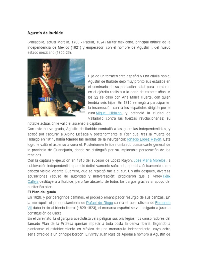 Biografia Agustín de Iturbide | PDF