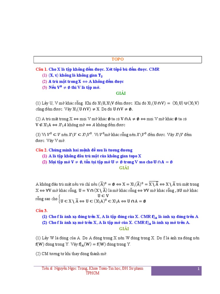 Giai Them BT Topo Trong Giao Trinh | PDF